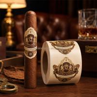 China Factory Wholesale Custom Cigar Labels Embossed Cigar Bands for Premium Tobacco Packaging for sale