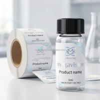 China Custom Spot UV Peptide Vial Labels Waterproof Roll Stickers Label for Small Glass Bottle for sale