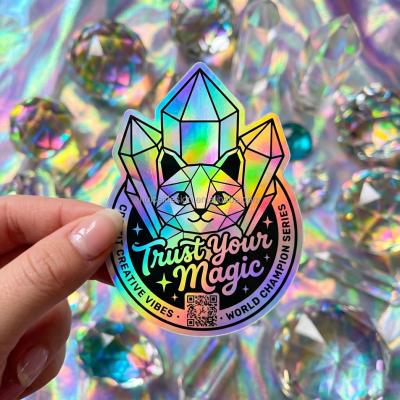 China New Arrival Ant-Anti-ounterfeit Security 3D Hologram Sticker Holographic Label for Cosmetics Skincare Customized logo Printing for sale