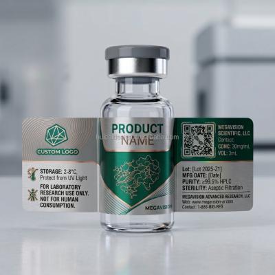 China Custom Vinyl Laboratory Bottle Labels Stickers for 2ml 3ml 5ml 10ml Peptide Glass Vial for sale
