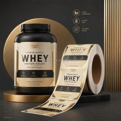 China Custom Sports Nutrition Label Printing for Protein Powder Jars and Supplement Bottles for sale