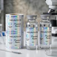 China Custom High Quality Hologram Sticker Self Adhesive Laboratory Peptide Vial Stickers for 3ml 5ml 10ml Glass Bottles for sale