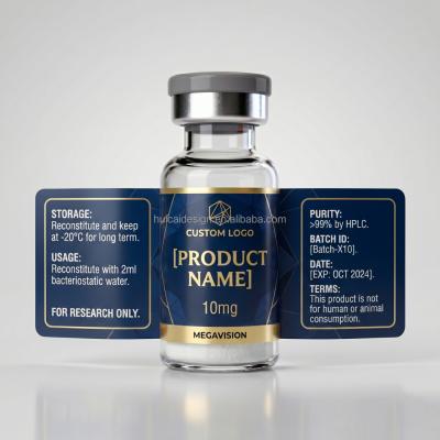 China Custom OEM Holographic Waterproof Laboratory Bottle Labels Sticker for 3ml 5ml 10ml Small Glass Vial for sale