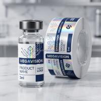 China Personalized Custom Hologram Sticker Waterproof PET Peptide Vial Labels for Research Laboratory Glass Bottle for sale