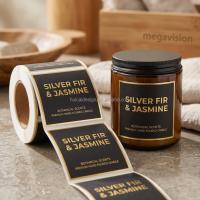 China Custom Linen Textured Paper Candle Labels Stickers for Soy Candle Jars Kraft Waterproof Adhesive Vintage Labels for sale