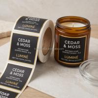 China Custom Linen Textured Paper Candle Labels Stickers for Soy Candle Jars Kraft Waterproof Adhesive Vintage Labels for sale