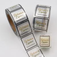 China Luxury Transparent Gold Candle Labels Custom Printed Adhesive Stickers with Hot Stamping for Candle Containers for sale