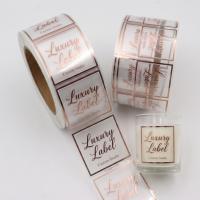 China Luxury Transparent Gold Candle Labels Custom Printed Adhesive Stickers with Hot Stamping for Candle Containers for sale