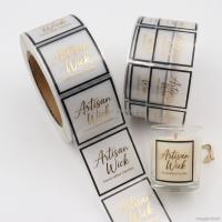 China Custom Rose Gold clear Candle Labels Waterproof Hot Stamping Adhesive Stickers for Luxury Candle Bottle Packaging for sale