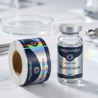 China Tailored Peptide Adhesive Labels Silver Hologram Vinyl White BOPP Competitive Factory Price Research Compound Bottles for sale