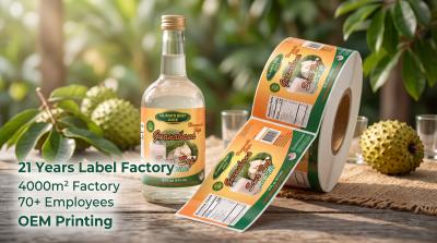 China Chinese Factory Custom Vinyl Printed Waterproof Logo Stickers Custom Label Juice Water Bottle Label for sale