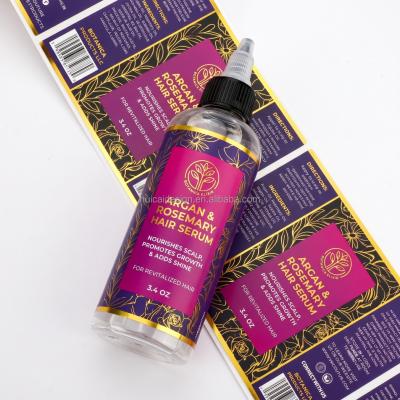 China Customized Label Waterproof Hair Growth Oil Bottles Adhesive Private Logo Printed Labels Stickers for Hair Oil Bottles for sale