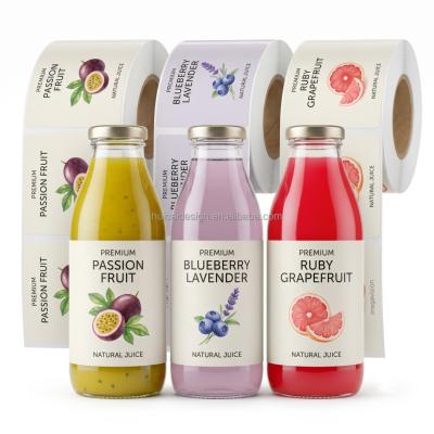 China Custom Printing Logo Waterproof Food Sticker Jar Glass Plastic Bottle Label Round Rectangular clear Packaging Label for sale