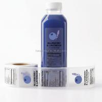 China Custom Printing Logo Waterproof Food Sticker Jar Glass Plastic Bottle Label Round Rectangular clear Packaging Label for sale