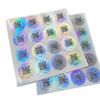 China Custom Laser Holographic Sticker Security Label Anti Tamper Evident Seal with Barcode QR Code for Packaging Protection for sale