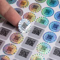 China Custom Laser Holographic Sticker Security Label Anti Tamper Evident Seal with Barcode QR Code for Packaging Protection for sale