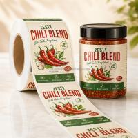 China Factory Custom Printed Hot Pepper Sauce Label Chili Paste Jar Label Food Grade Waterproof Sticker Label for sale