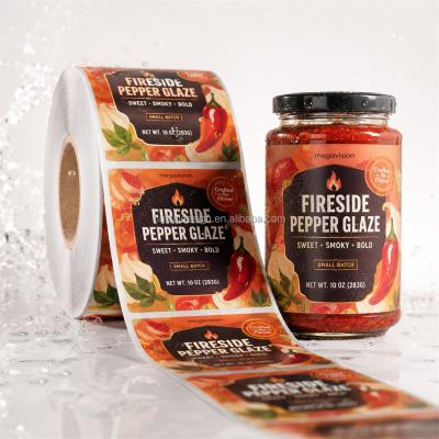 China Custom Waterproof Food Label Sauce Label Chili Sauce Bottle Label Sticker Hot Sauce Packaging Label Printing for sale