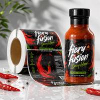China Custom Waterproof Food Label Sauce Label Chili Sauce Bottle Label Sticker Hot Sauce Packaging Label Printing for sale