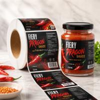 China Custom Waterproof Food Label Sauce Label Chili Sauce Bottle Label Sticker Hot Sauce Packaging Label Printing for sale
