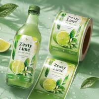 China Custom Orange Juice Bottle Label Waterproof Beverage Packaging Sticker Food Grade Adhesive Bottle Label Printing for sale