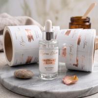 China Custom Face Serum Label Waterproof BOPP Gold Foil Cosmetic Bottle Sticker Roll Printing Private Logo Labels for sale