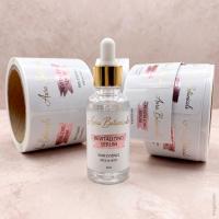 China Custom Face Serum Label Waterproof BOPP Gold Foil Cosmetic Bottle Sticker Roll Printing Private Logo Labels for sale