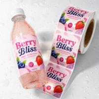 China Custom White Transparent Orange Juice Bottle Label Waterproof Beverage Sticker Food Grade Adhesive Bottle Label Printing for sale