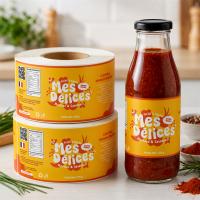 China Factory Personalised Printed Vinyl Bopp glossy Finish Label Sticker Color marinade sauce seasoning Label Peanut Butter Food Jar Label Sticker for sale