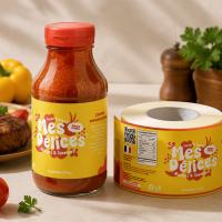 China Factory Personalised Printed Vinyl Bopp glossy Finish Label Sticker Color marinade sauce seasoning Label Peanut Butter Food Jar Label Sticker for sale