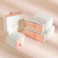 China Pink Jewelry Gift Boxes Drawer Custom Paper Jewelry Boxes With Velvet Insert for sale