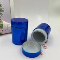 China 2oz 6oz 8oz 10oz 16oz 20oz Nutritional Supplement Containers Electroplated Metal Blue for sale