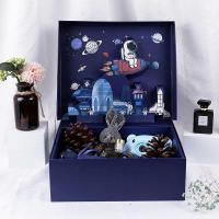 China Luxury Innovative Biodegradable Packaging Colorful Flap Gift Box 20x18x8cm for sale