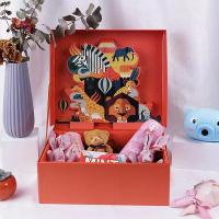 China Luxury Innovative Biodegradable Packaging Colorful Flap Gift Box 20x18x8cm for sale