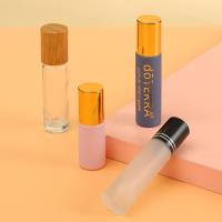 China Glass Perfume Roller Ball Bottles Bamboo Or Wooden Lid 5ml 10ml 15ml for sale