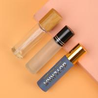 China Glass Perfume Roller Ball Bottles Bamboo Or Wooden Lid 5ml 10ml 15ml for sale
