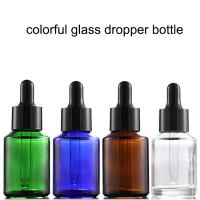 China 1oz 2oz 15ml 30ml 50ml Amber Empty Angled Shoulder Glass Dropper Essential Oil Bottle Packing Logo Customized Accepted for sale