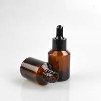 China 1oz 2oz 15ml 30ml 50ml Amber Empty Angled Shoulder Glass Dropper Essential Oil Bottle Packing Logo Customized Accepted for sale