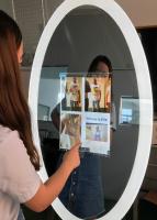China 32 inch Transparency acrylic display stand Lipstick display Magic Mirror TV Display for sale