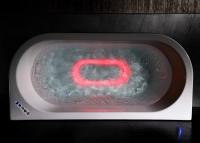 China Freestanding Double Waterfall Led Light Single Bathtub In Acrylic for sale