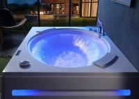 China Modern Rectangle Bathtub with Oval Waterfall and Double Soaking Tub for sale