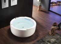 China D1600mm Round Massage Bathtub with 2 inner LED strips Hidden bubble bath - Fit 3 Person For Small Spaces for sale