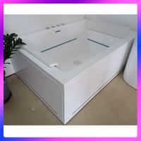 China Ladodo E-8042 Two Person Acrylic Rectangle Bathtub With LED strip massage jets for sale