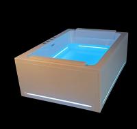 China Ladodo E-8042 Two Person Acrylic Rectangle Bathtub With LED strip massage jets for sale