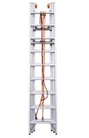 China High Strength Aluminum Alloy Three Section Extension Ladder 15m Working Length 58kg for sale