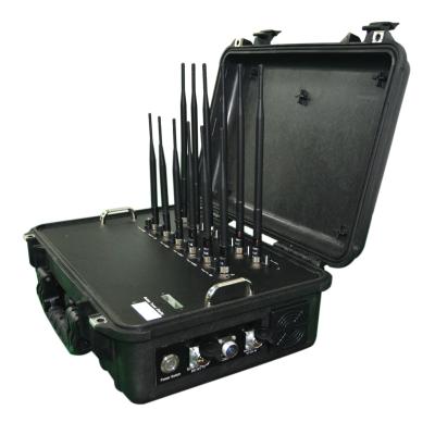China Portable Counter Terrorism Signal Jammer 26W Output with WiFi UHF VHF Coverage and 2-Hour Battery Operation for sale