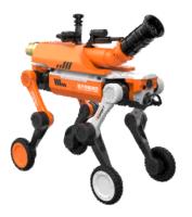 China Assisting Firefighting Wheeled Robot Dog water cannon fire extinguishing robot for sale