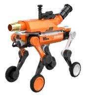 China Assisting Firefighting Wheeled Robot Dog water cannon fire extinguishing robot for sale