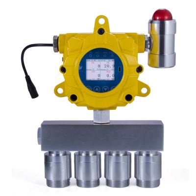 China 1000m Distance LED Multichannel Fixed Gas Monitor 8-32 Channels 4-20mA Modbus for sale