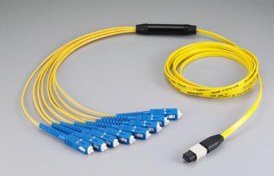 China Multi Core MTP / MPO Fiber Optic Patch Cord LC To ST Fiber Cable , High Density for sale